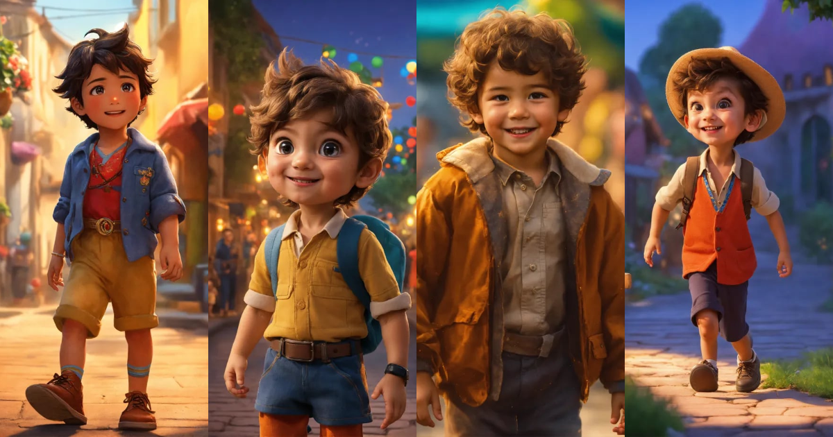 Lexica - In the vibrant world of animated realism, a lively 4-year-old ...