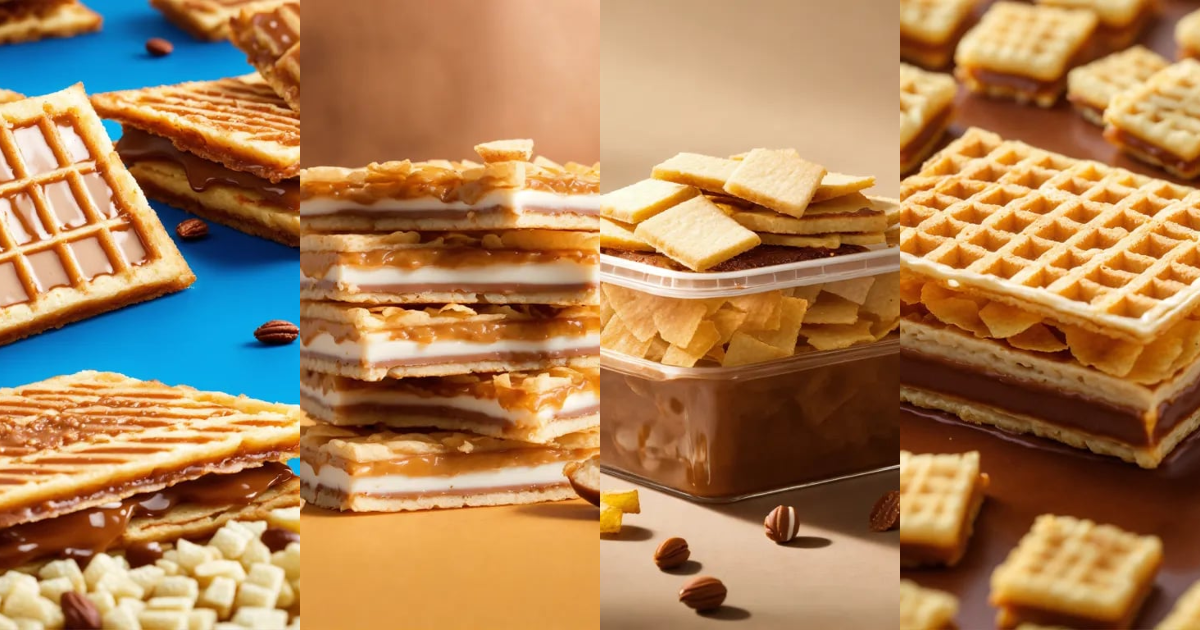 Lexica - Square crispy wafers chips filling 3 layers filling hazelnut ...