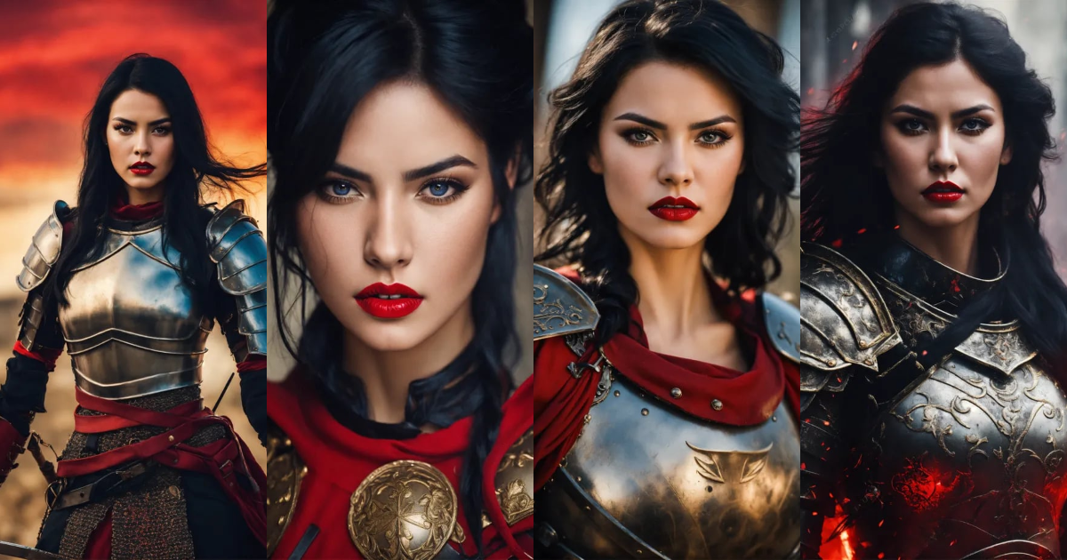 Lexica - Photo quality portrait of beautiful female warrior knight with ...