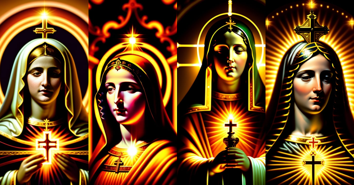 Lexica - Virgin mary with 12 apostoles, holy ghost, lights falling down ...