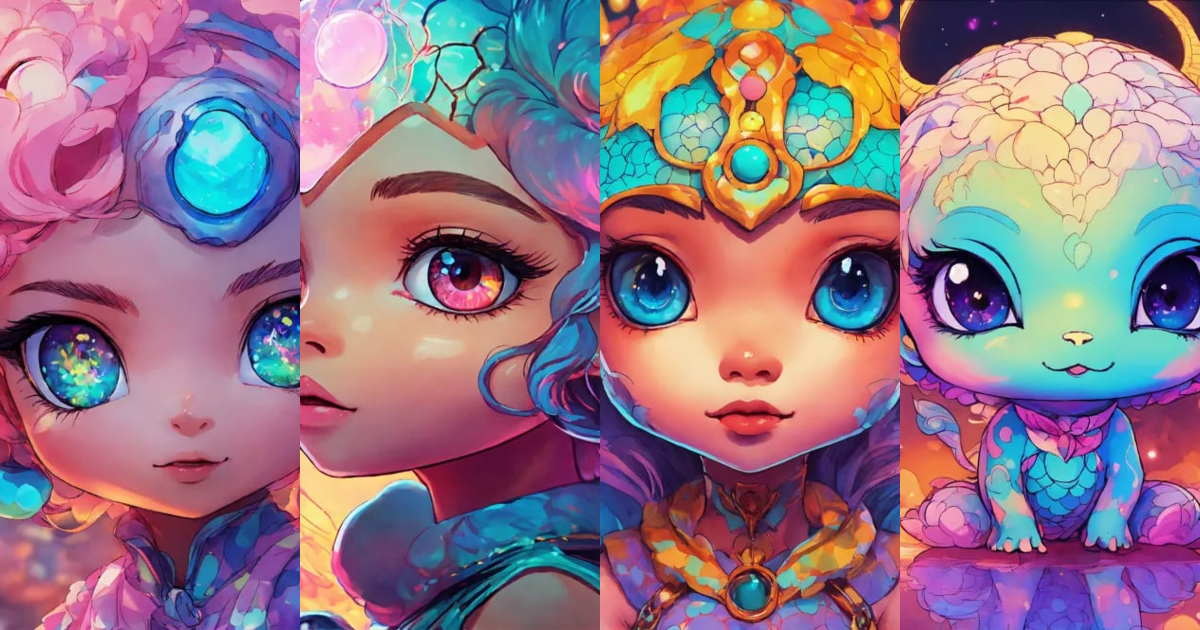 Lexica - . Manga kewpie kawaii dragon one eye open and one eye closed ...