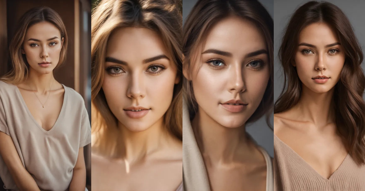 Lexica - Very beautiful female with perfect facial symmetry. casual v ...
