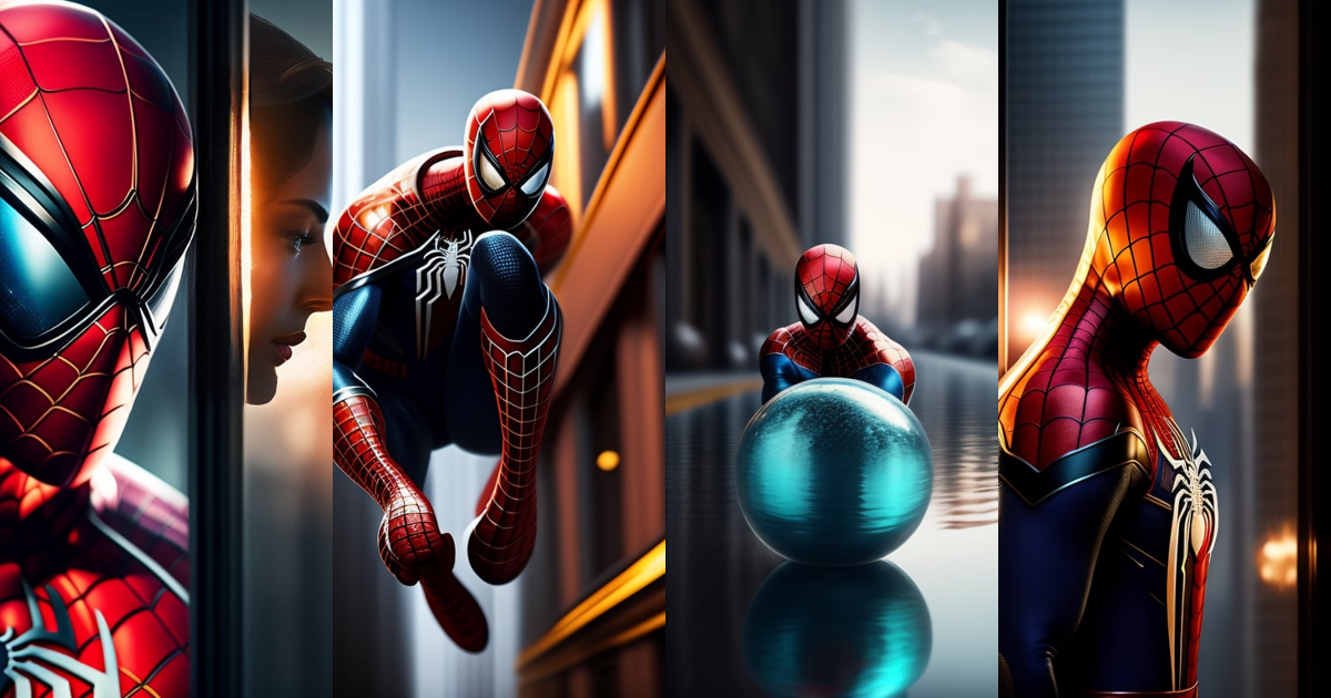 Lexica - Spider man, reflection, phorealism