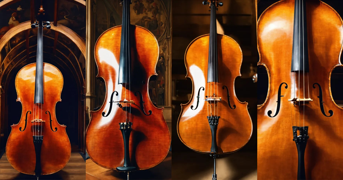 Lexica - A photorealistic closeup POV view of inside a cello, imagine ...
