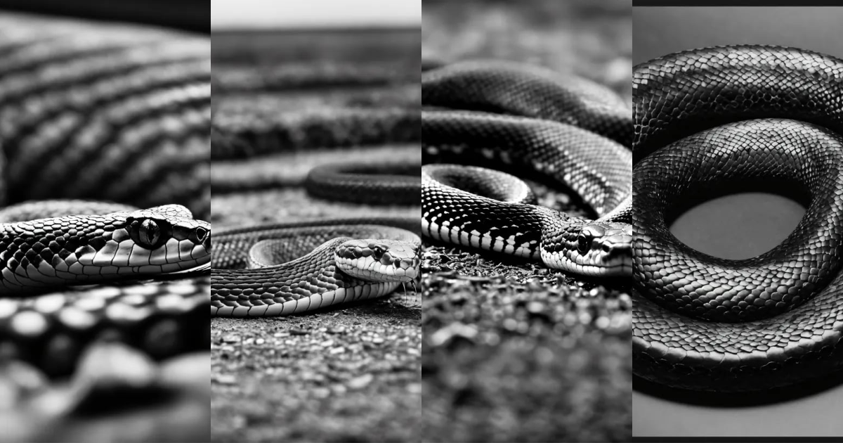 Lexica - Monochrome snake lying in a straight line