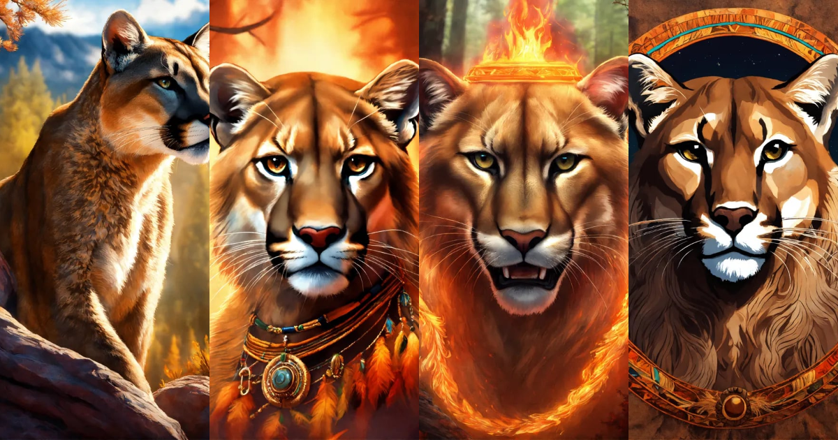 Lexica - Native American animal, mountain lion, shamanic, detailed, 8k ...