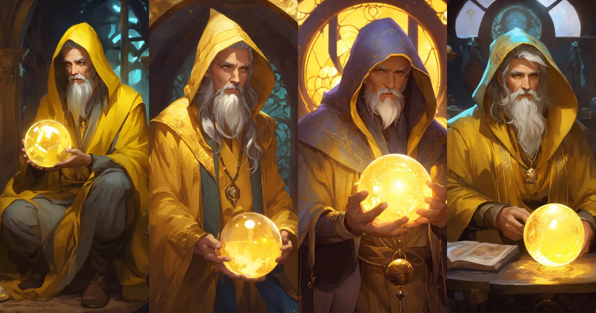 Lexica - Hooded old aged male mage future seer witch adivination room ...