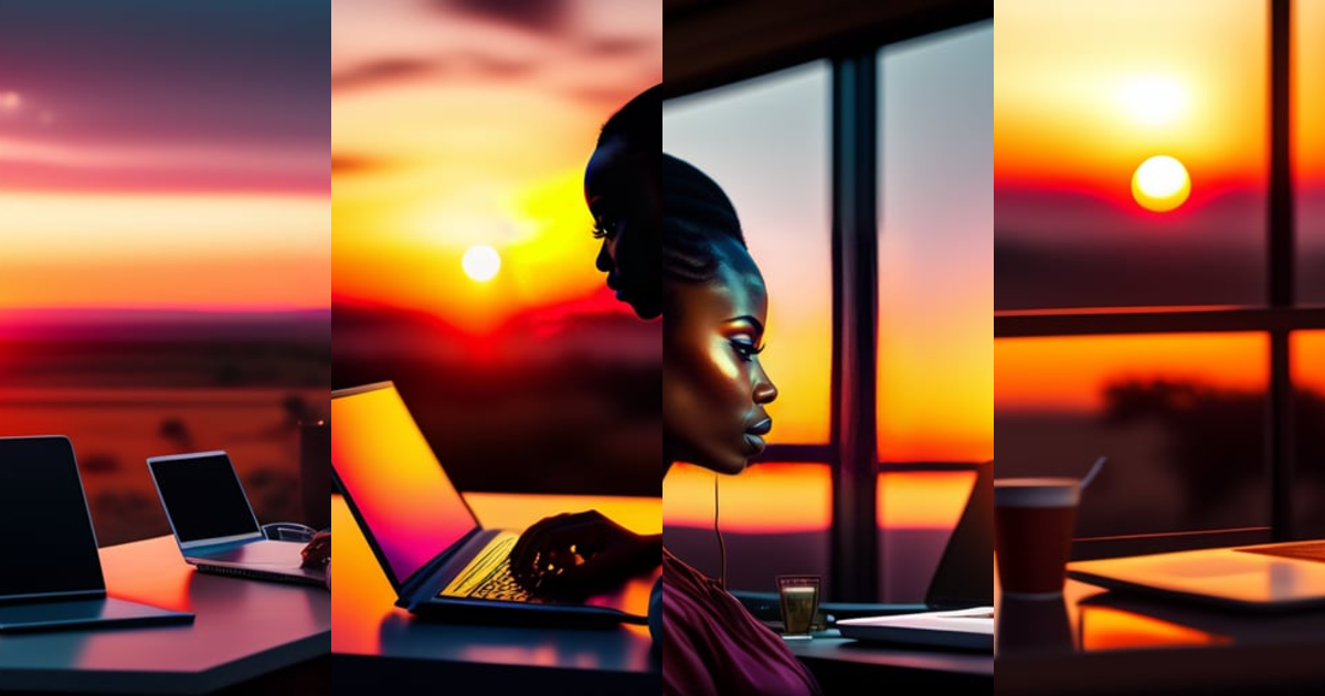 Lexica - African female software developer. Coding on her laptop ...