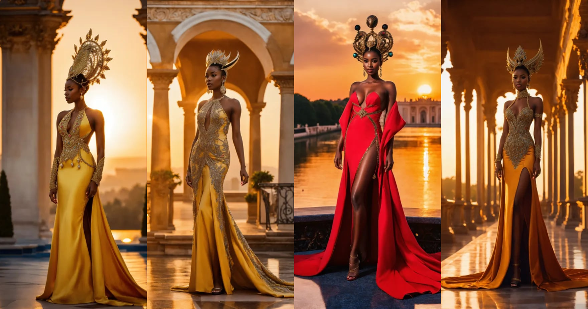 Lexica - Alien queen, dark skin, pinned up hair. embellished head-peice ...