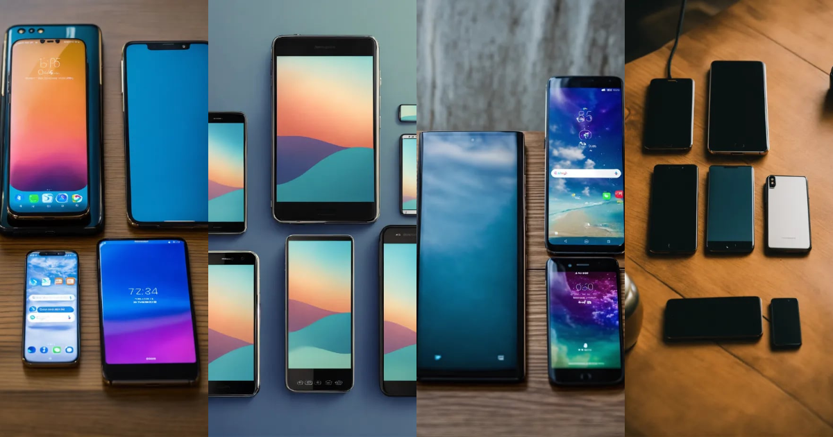 Lexica - Four different sizes of smartphones. Put one next to the other ...