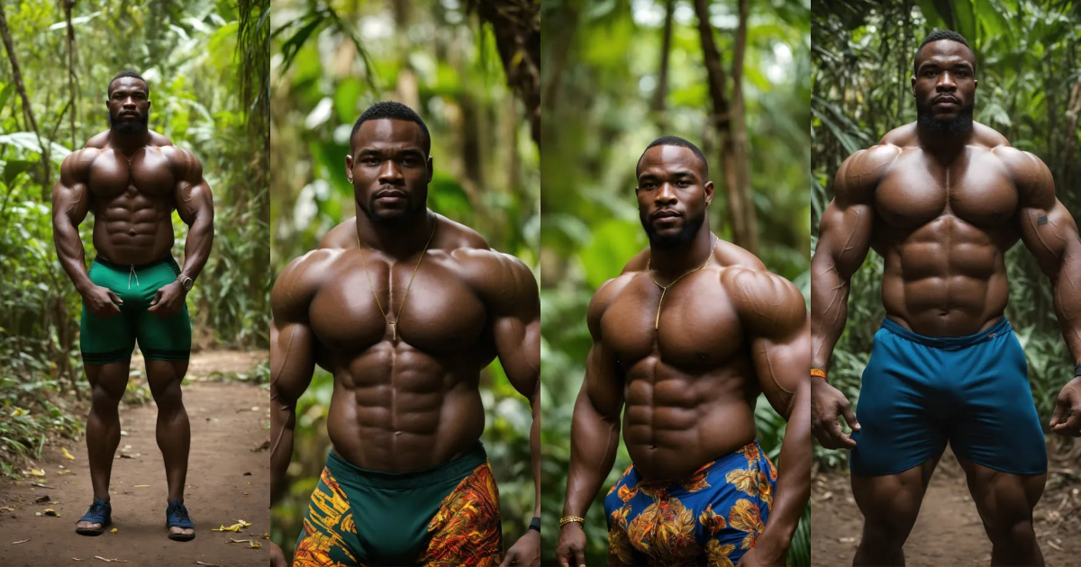 Lexica - 30-year-old man with big muscles, big bodybuilder, Congolese ...