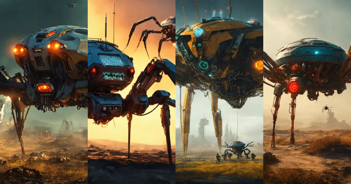Lexica - Swarms of robotic spider creatures with biomechanical ...