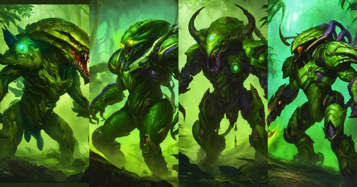 Lexica - Zagara, starcraft primal zerg art, green jungle coloring