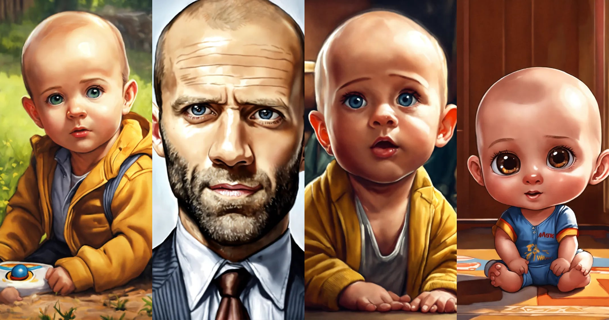 Lexica - Jason Statham baby cute, cartoon realist, big eyes