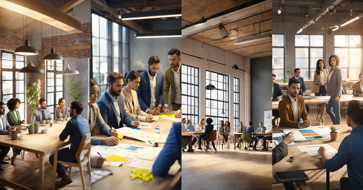 Lexica - Real estate industry diverse group of people in a workshop, 8K ...
