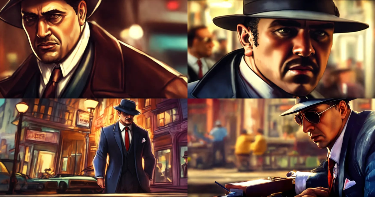 Lexica - Mafia gangster in 50´look, a caricatured, soft thin pencil ...