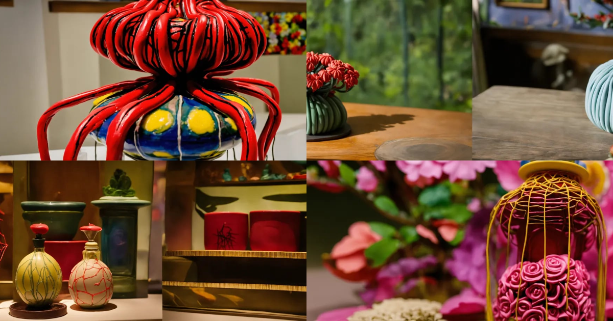 Lexica - Hand-made modeling clay work. floral-inspired scent bottle ...