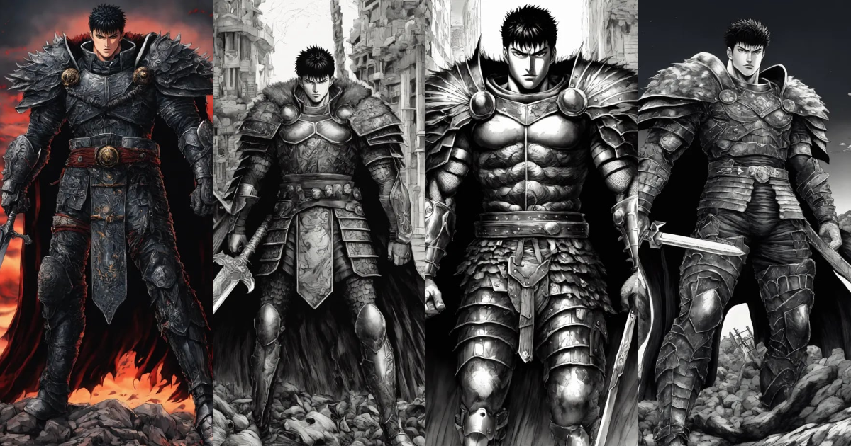 Lexica - Full body Manga art of Guts from Berserk, 8k, stunning ...