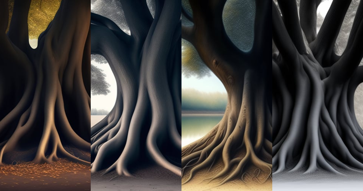 Lexica - Pencil art, large tree with deep roots, photorealistic