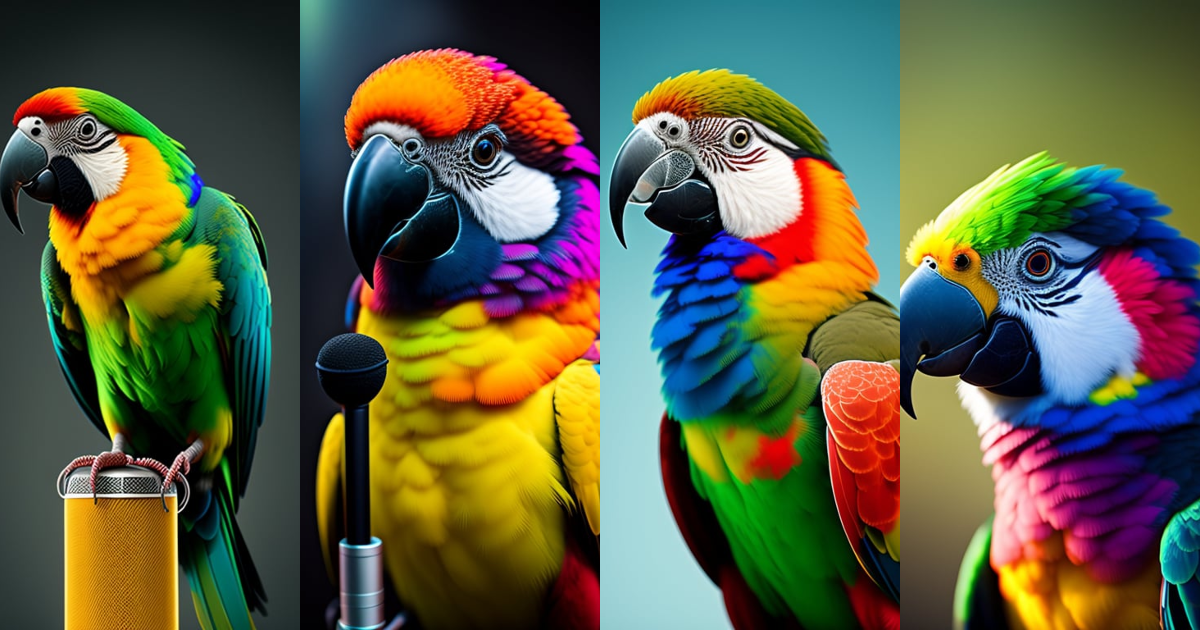 Lexica - Parrot with a microphone