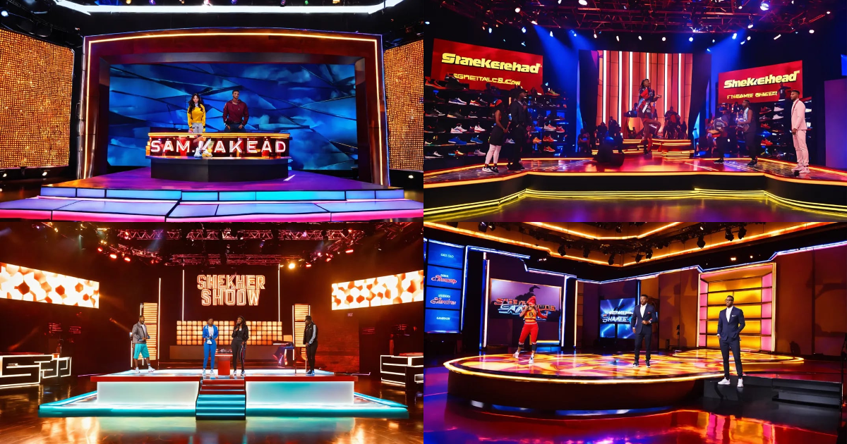 Lexica - Sneakerhead Game Show arena studio with dramatic lighting with ...