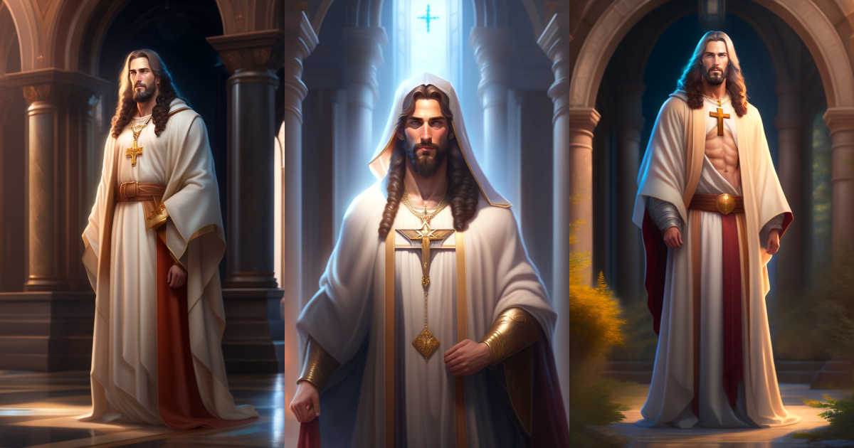 Lexica - Jesus christ , full body, realistic, long holy clothes, in his ...