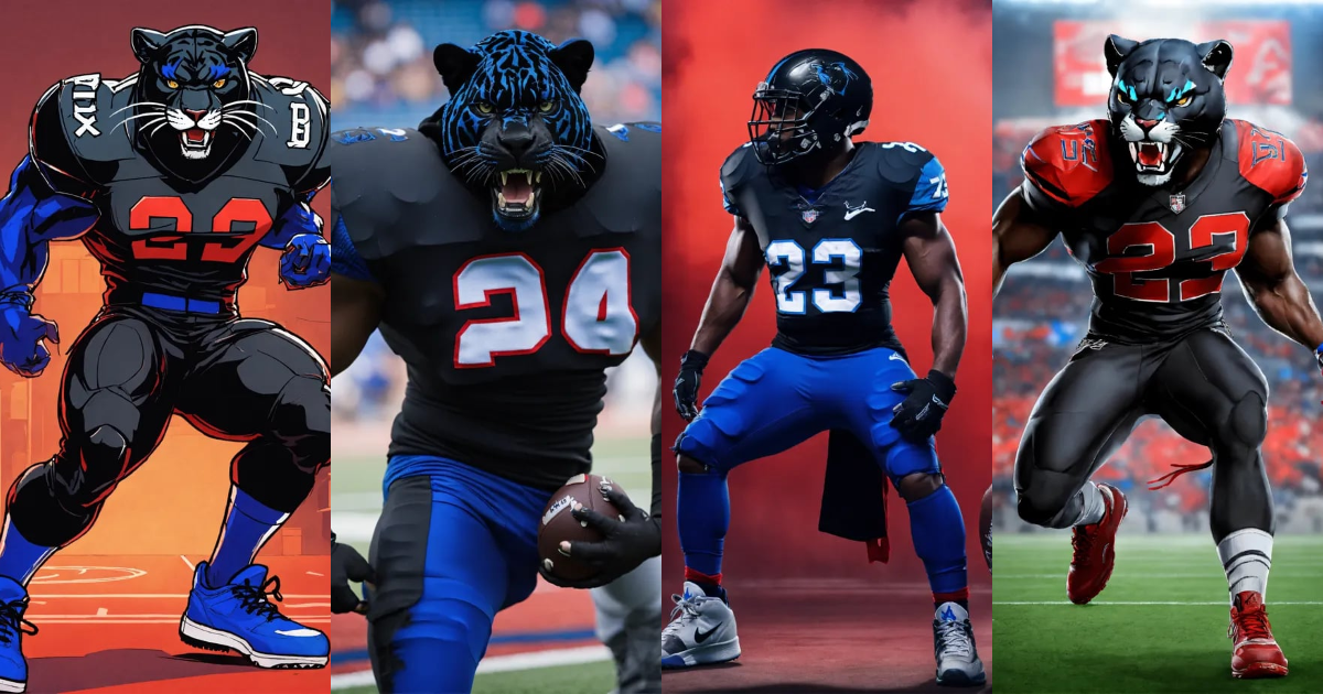 Lexica - An image of a panther mascot in the color black dressed as a ...