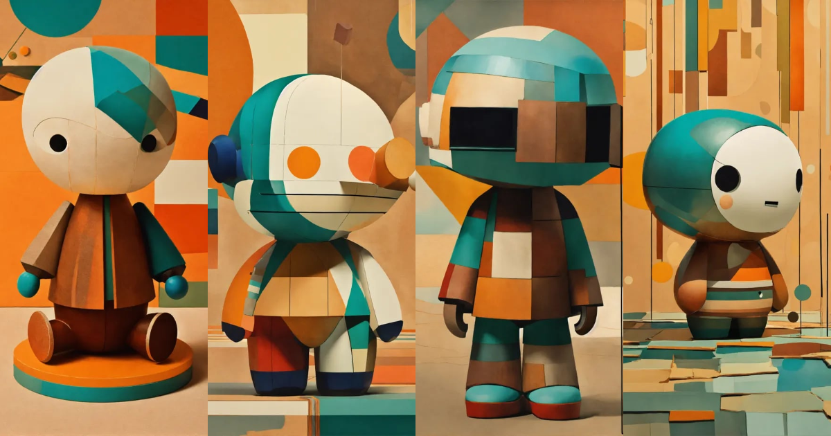 Lexica - Personage of Vinyl-Munny sculpture, overlapping transparent ...