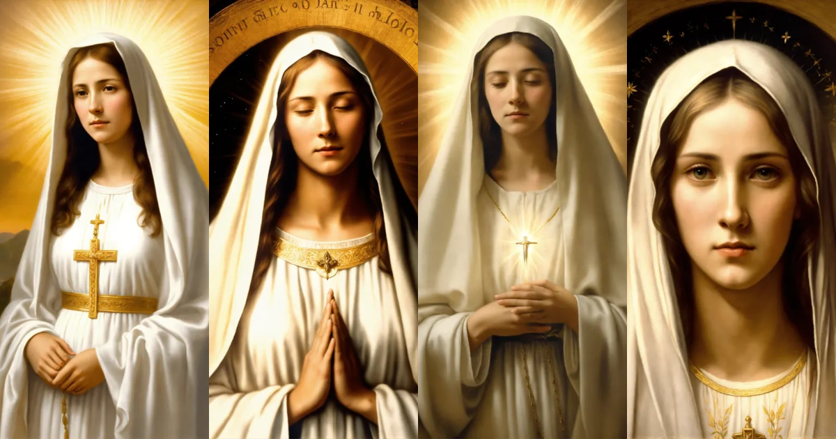 Lexica - Virgin mary mother of jesus facing the viewer, medium distance ...