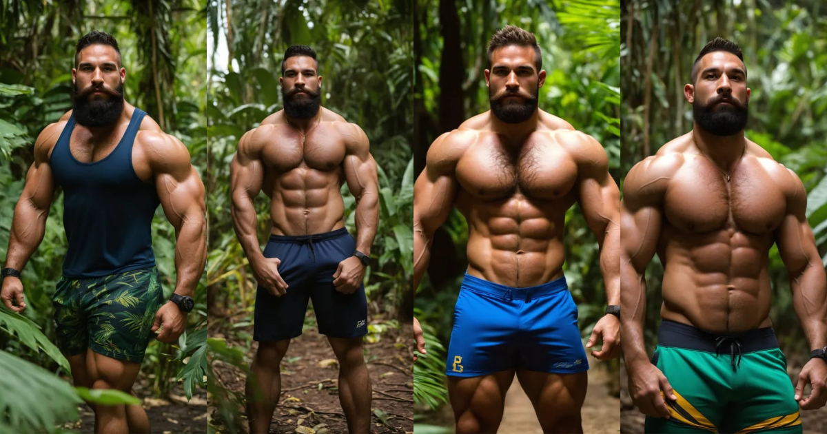 Lexica - 30-year-old man with big muscles, big bodybuilder, Barbadian ...