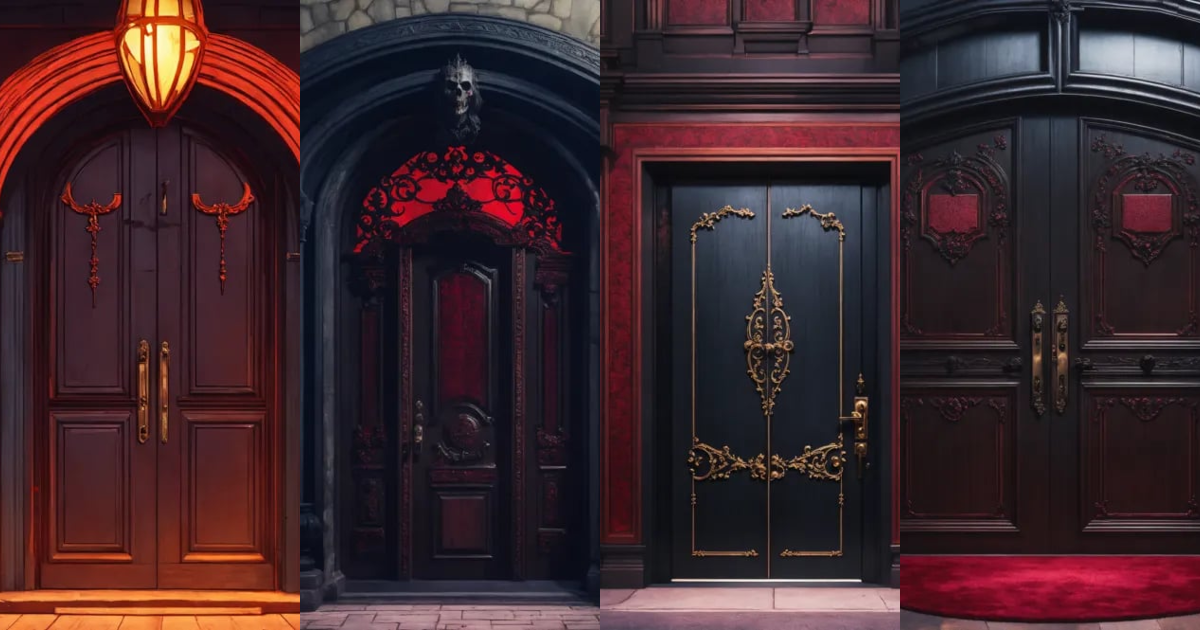 Lexica - A dark modern vampire manor door