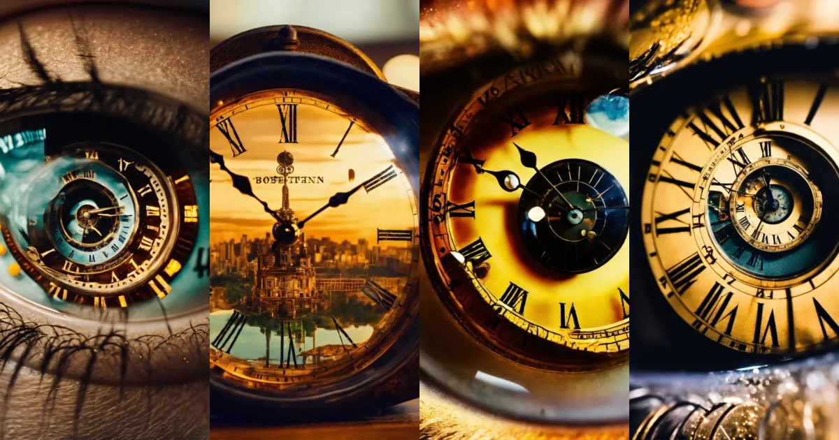 Lexica - An awe-inspiring photograph of a inspired eye reflecting time ...