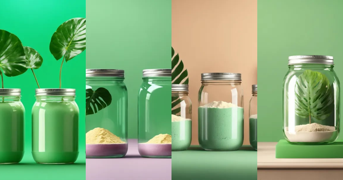 Lexica - Mockup of three blank mason jars of same height filled to the ...