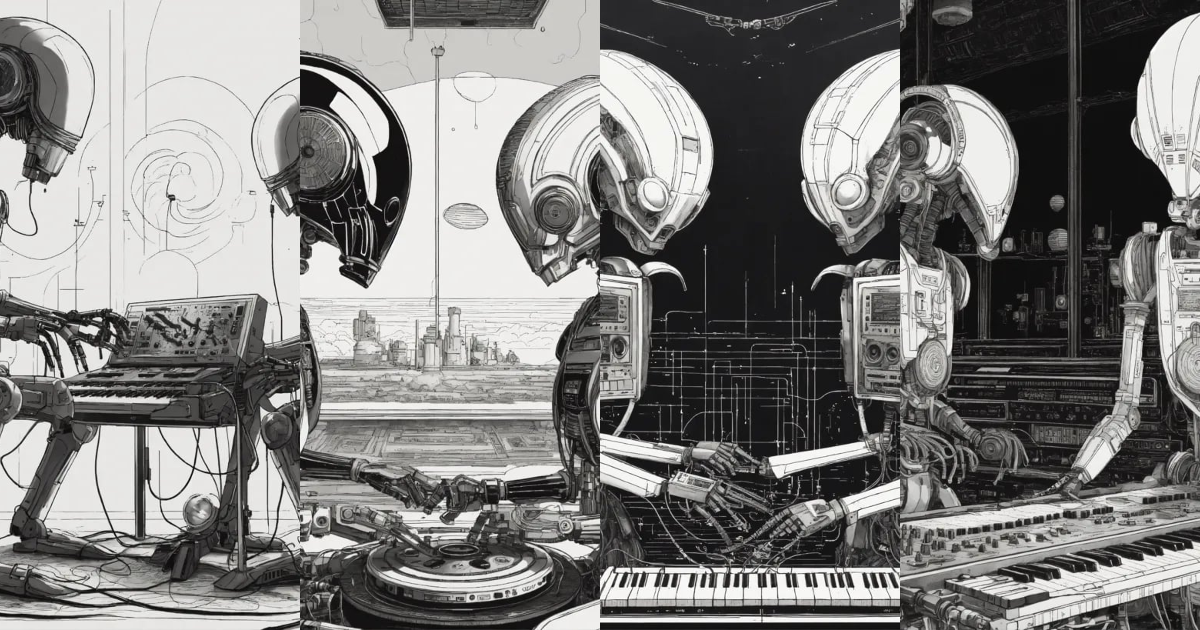 Lexica - Intricate detailed artwork of two alien techno droids using ...