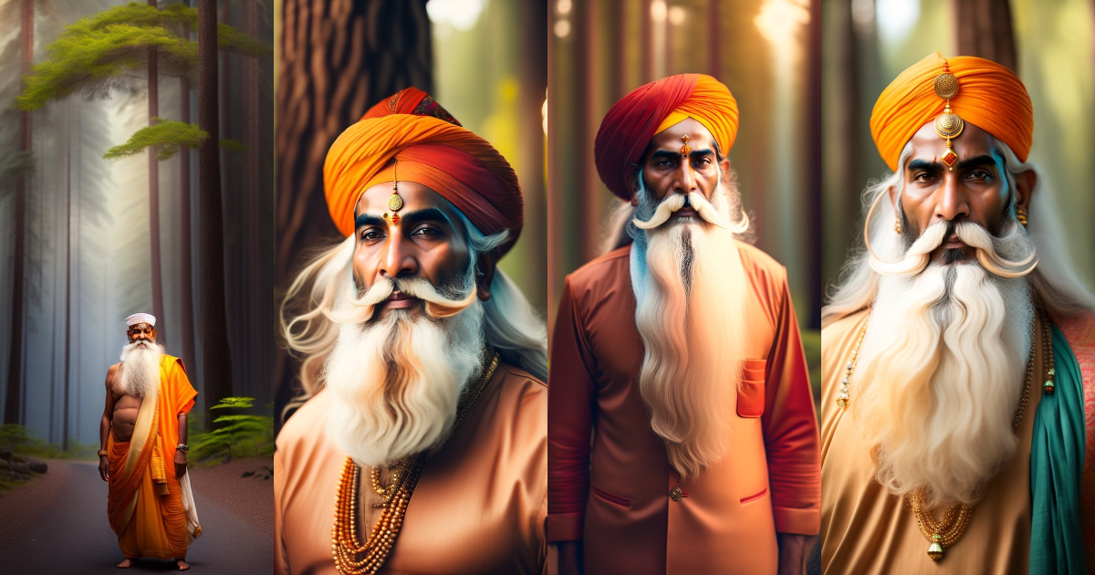 Lexica - Indian hindu dharm sadhu white long beard looking his front ...
