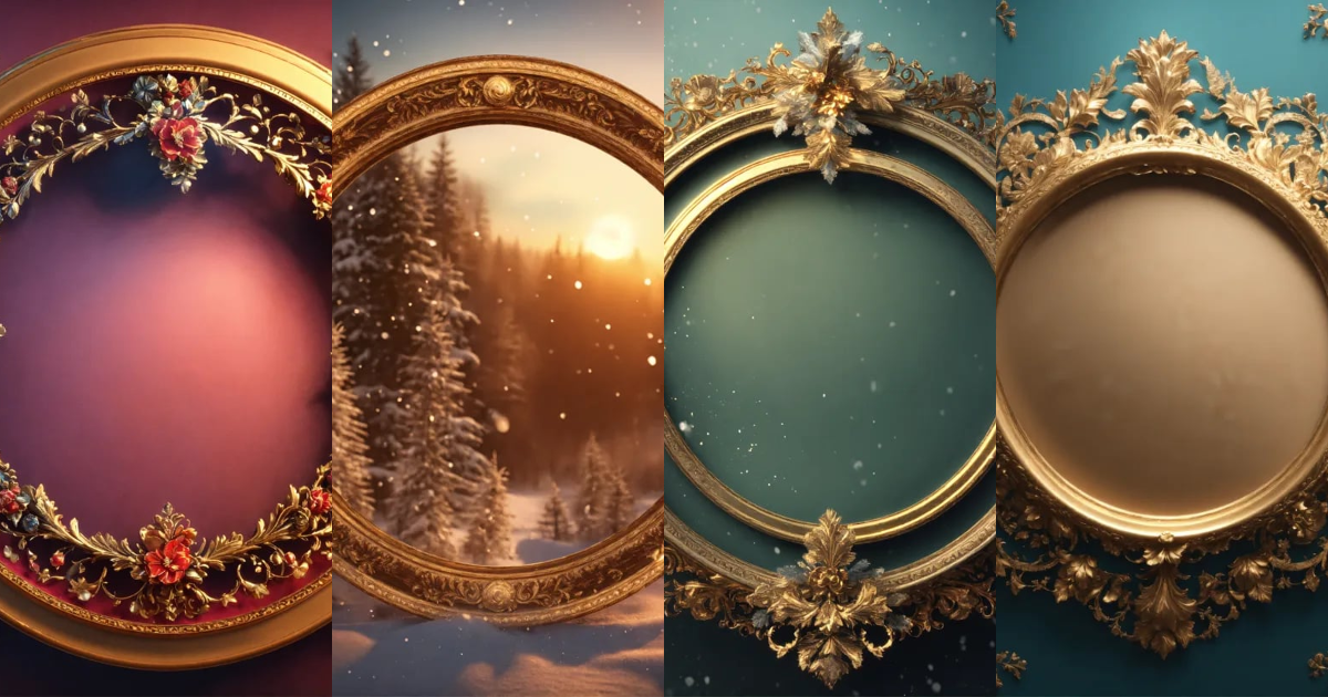 Lexica - Create an ornate 3D circular png frame, 4K HD, HDR, digital ...