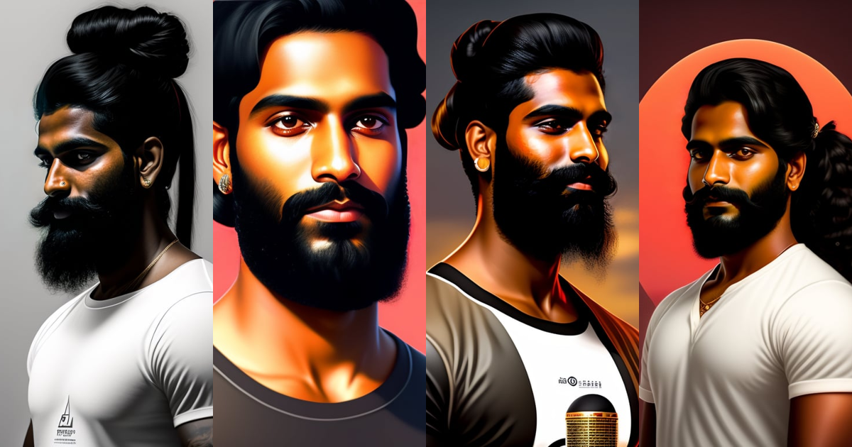 Lexica - Hyper detailed illustration of a south Indian male podcaster ...