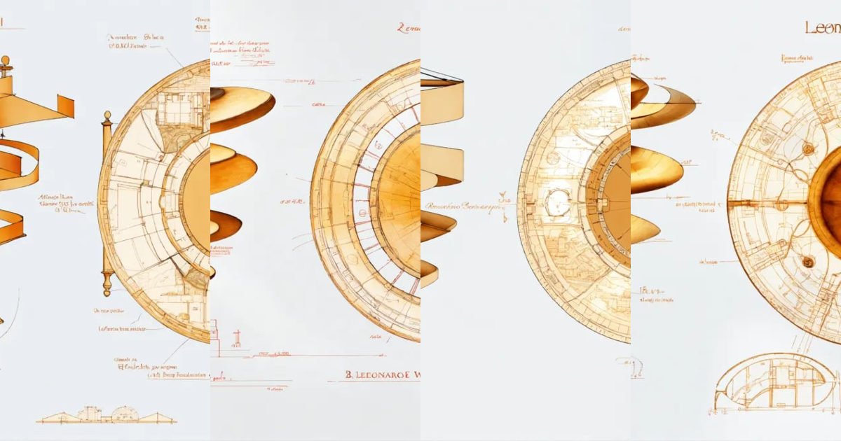 Lexica - Swirl design blueprints from leonardo da vinci, renaissance, 4 ...