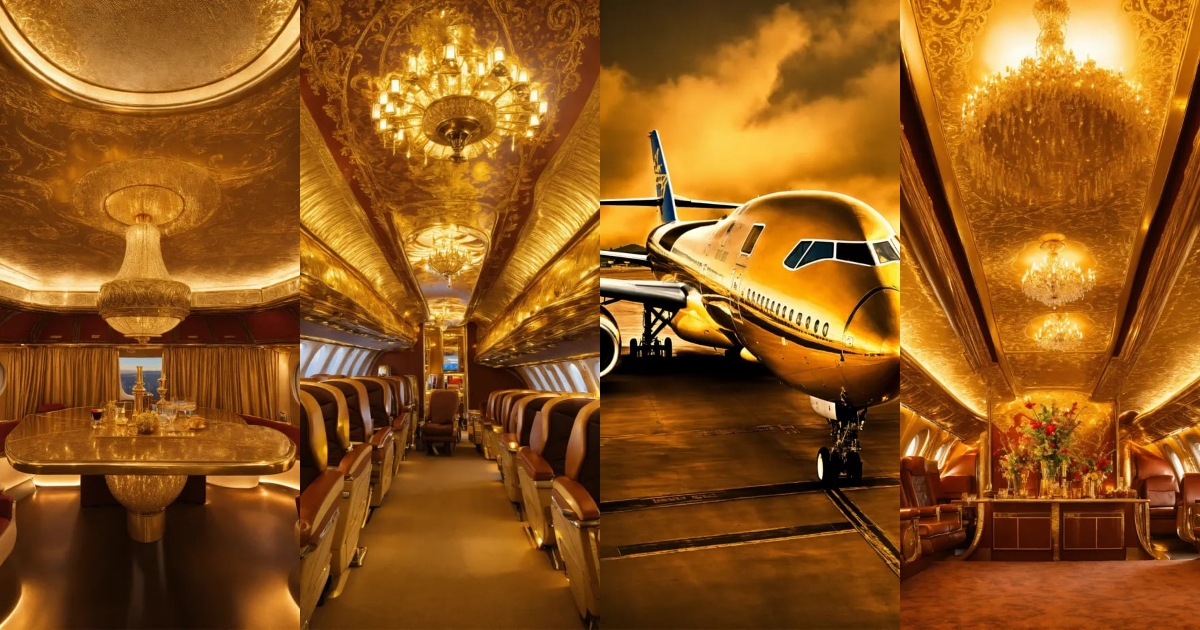 Lexica - Baroque gold royal airplane boeing 747