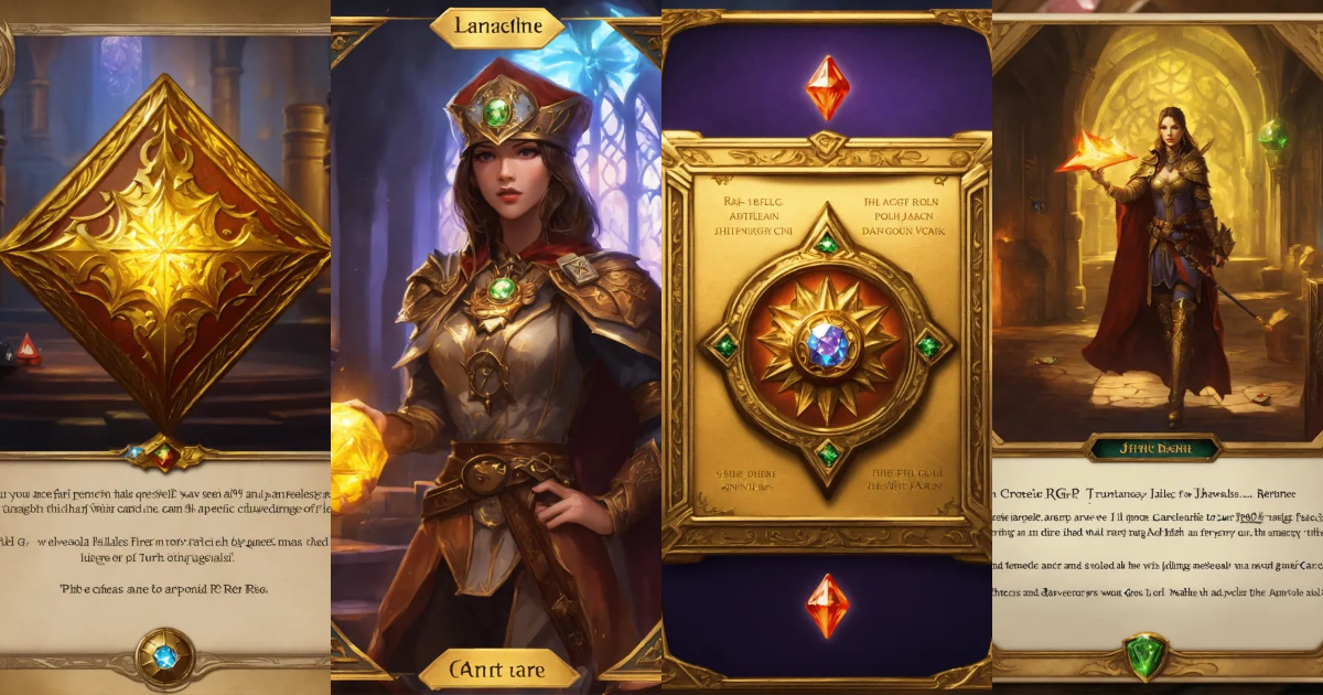 Lexica - RPG card template, fantasy, magic, jewels, gold, magic the ...