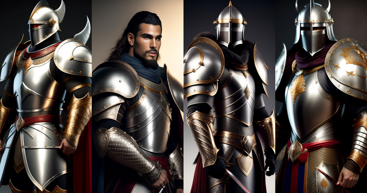 Lexica - Portrait of a male knight, scars,strong, cute, metal, really ...