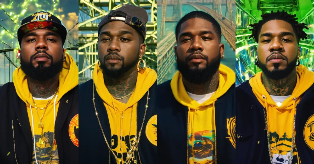 Lexica - Sky view rapper, "Tsu Surf" in front on New Jersey bridge ...