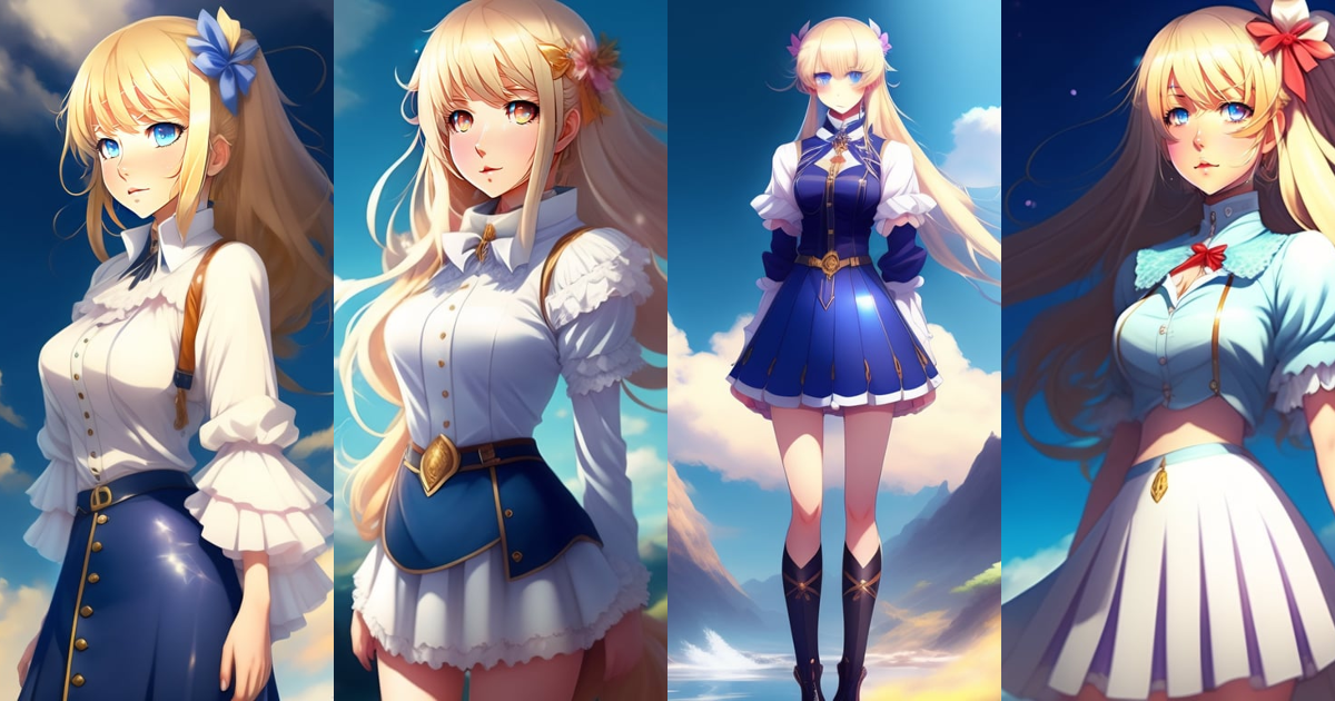 Lexica - FGO anime girl Blond, long hair, blue eyes and a pretty smile ...