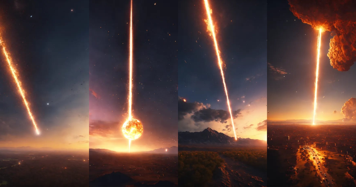 Lexica - Meteor falling from sky, cinematic, realistic, 8k