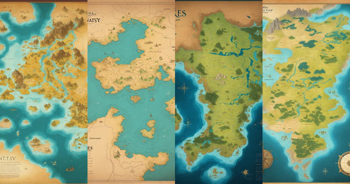 Lexica - Minimalistic Fantasy map with lakes and rivers