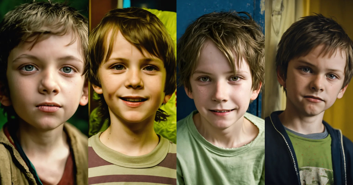 Lexica - Photo of a 9-year-old boy, creepy, pale skin, sickly, thin ...