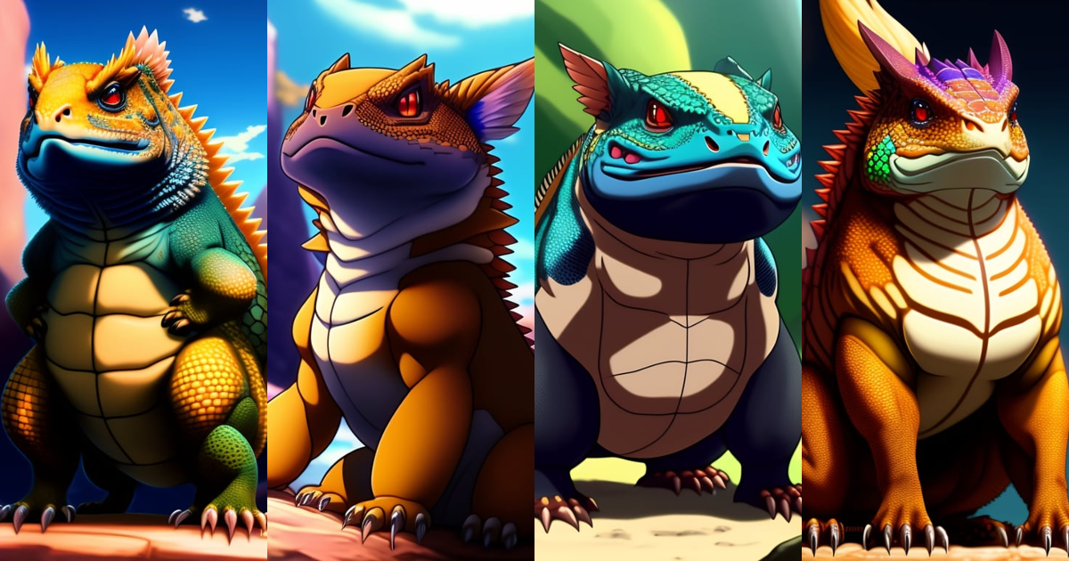 Lexica - A badass big rock type pokemon that resembles a uromastyx and ...
