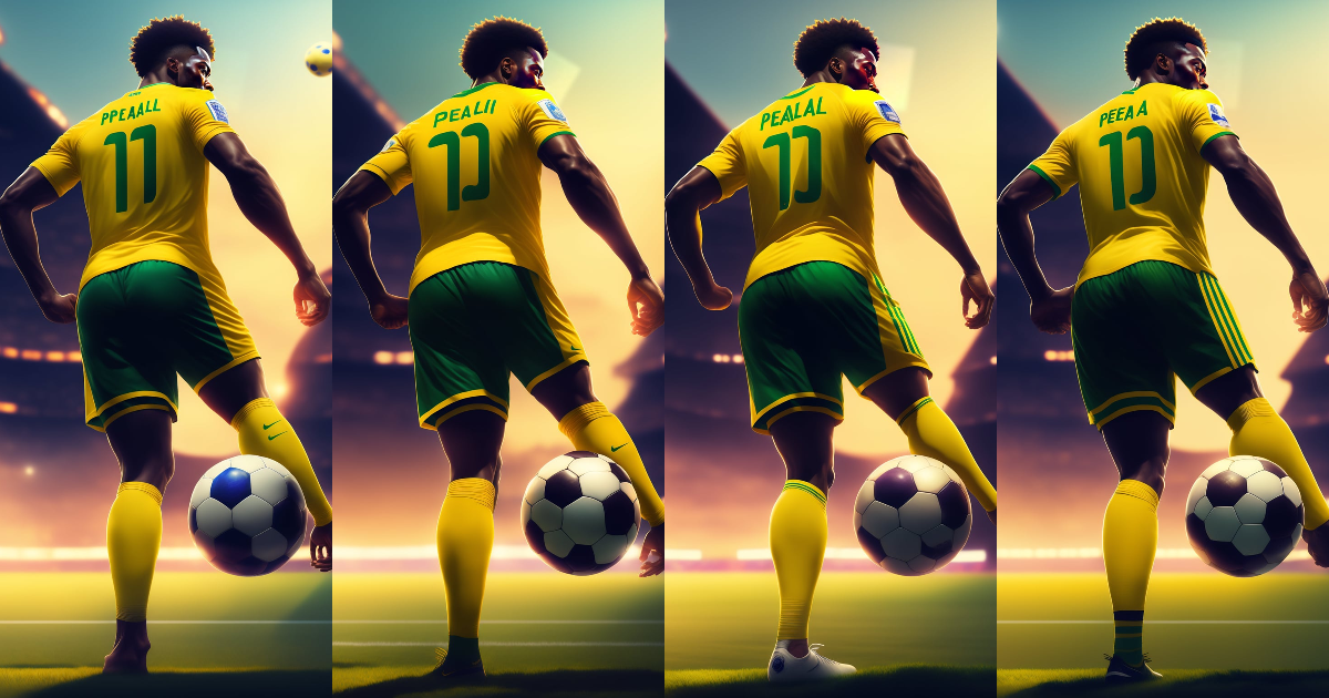 Lexica - Back of Footballer Pele wearing yellow brazil team jersey ...