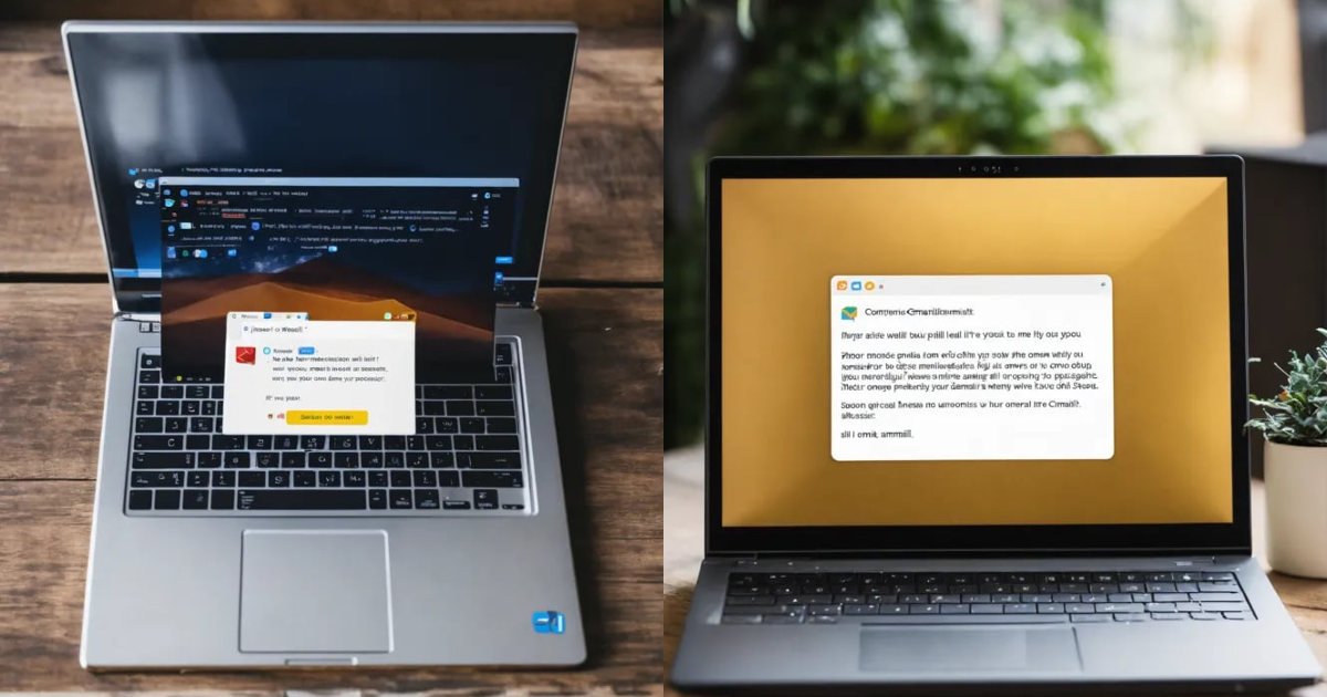 Lexica - Laptop with open email message