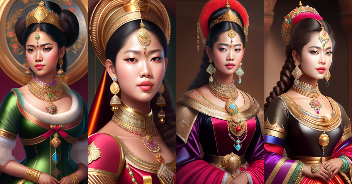 Lexica - Depict Purbararang as a haughty and vain princess, portrayed ...